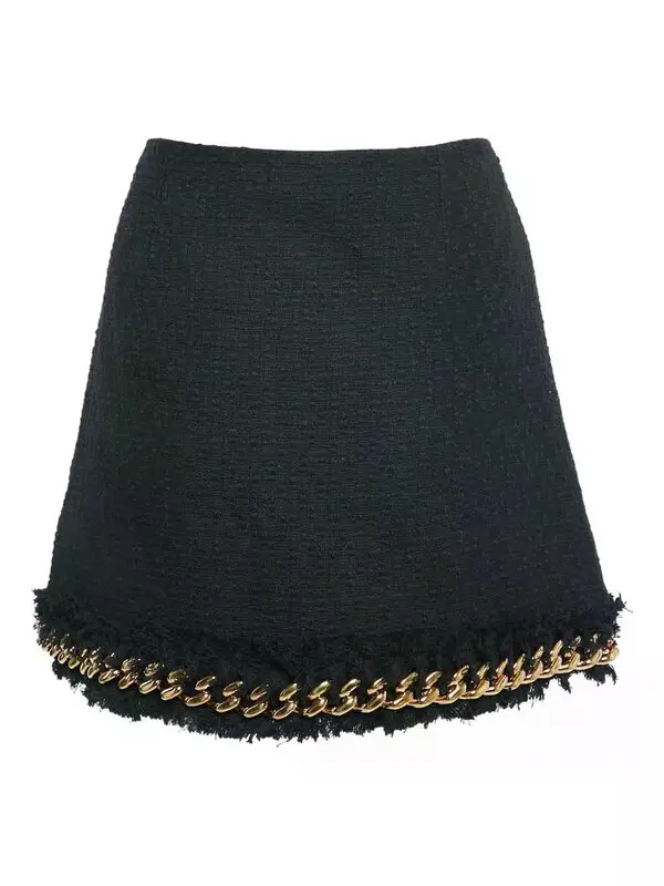 Versace Tweed Mini Skirt With Chain Detailing