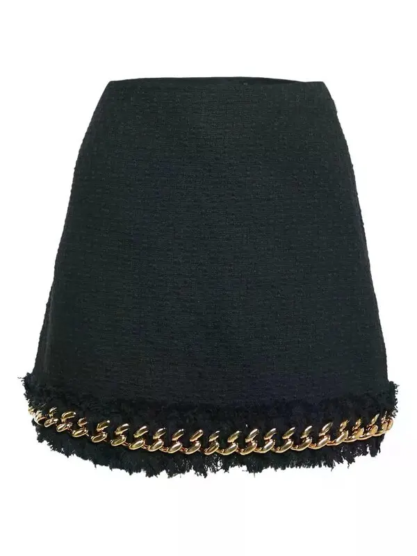 Versace Tweed Mini Skirt With Chain Detailing