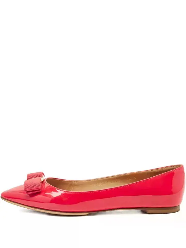 FERRAGAMO Patent Leather Bow Flats