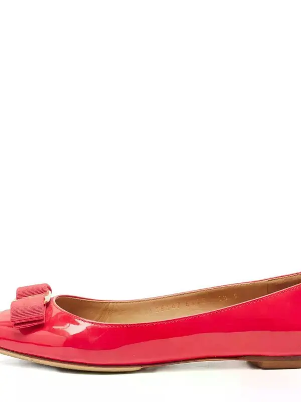 FERRAGAMO Patent Leather Bow Flats