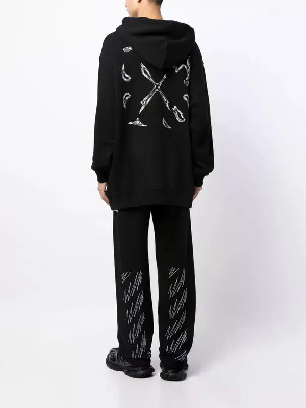 Off-White Stitch Diag Cotton Track Pants - Black