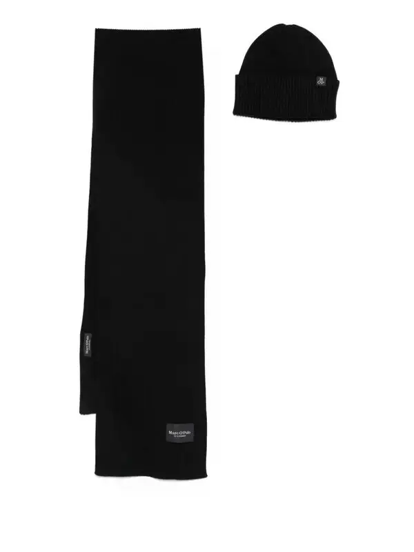 Marc O'polo Scarf And Beanie Set - Black