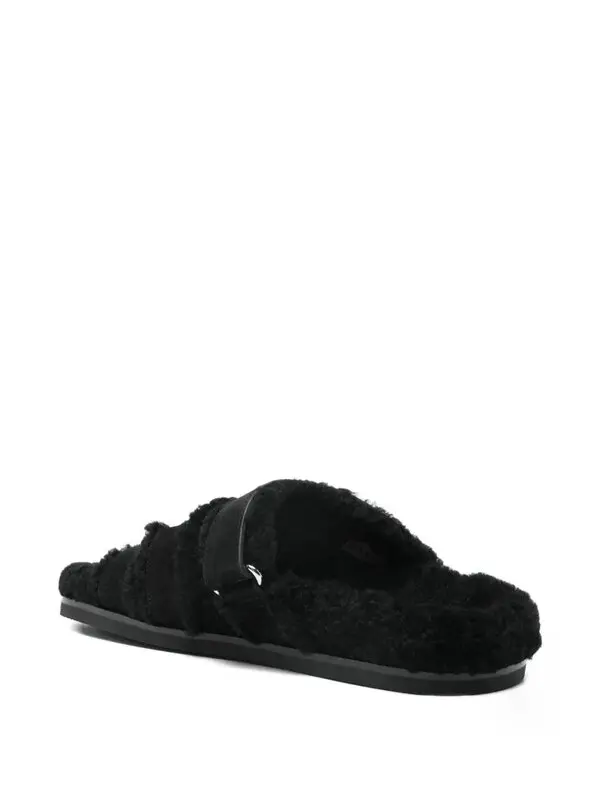 Tory Burch Ines Shearling Slippers - Black