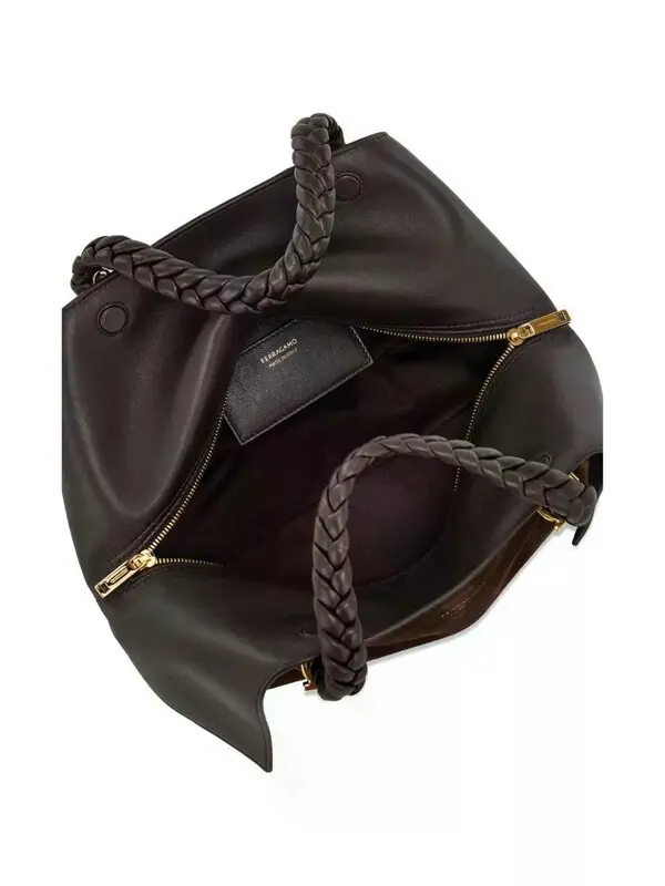 FERRAGAMO Shoulder Bag With Braided Handle - Brown