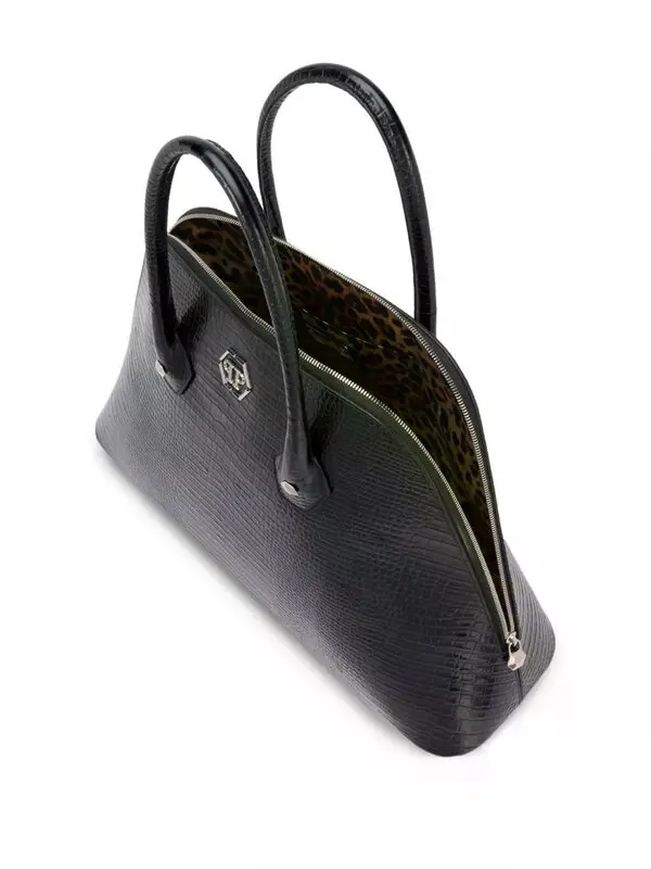 Philipp Plein Majestic Crocodile-effect Shoulder Bag - Black