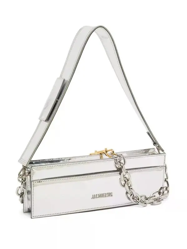 Jacquemus 2020s Patent-leather Chain Bag - Silver