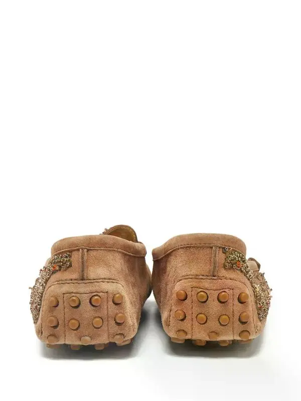 TOD'S Embellished Suede Loafers