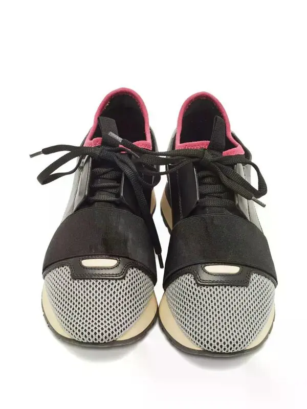 Balenciaga Leather And Mesh Panel Lace-up Sneakers - Multicolour
