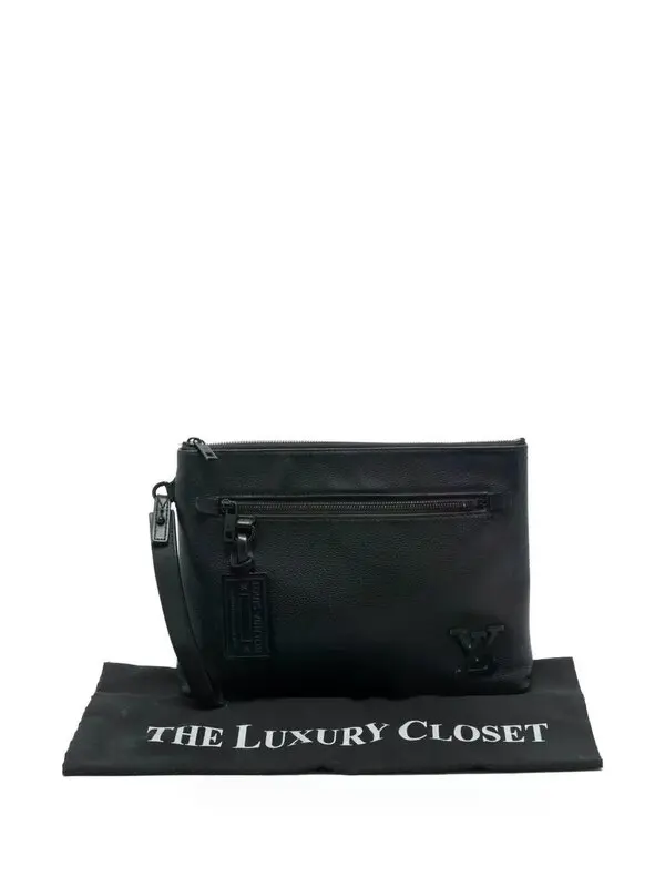 LOUIS VUITTON Takeoff Leather Zip Pouch