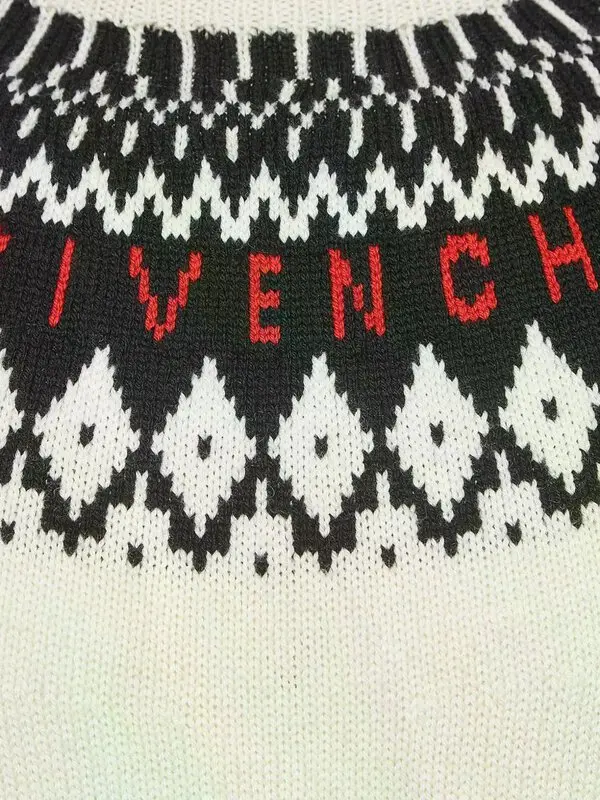 Givenchy Off-white Wool Fair Isle Turtleneck Sweater