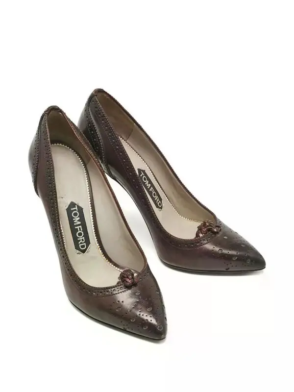 TOM FORD 120mm Brogue Detail Leather Pumps