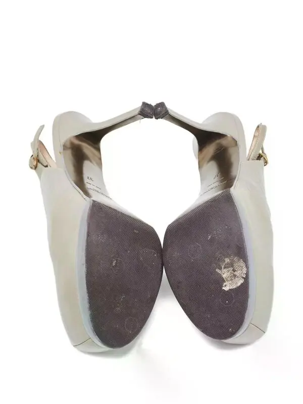 Saint Laurent Tribtoo Leather Slingback Pumps