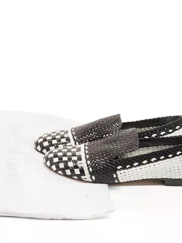 STUART WEITZMAN Woven Leather Loafers