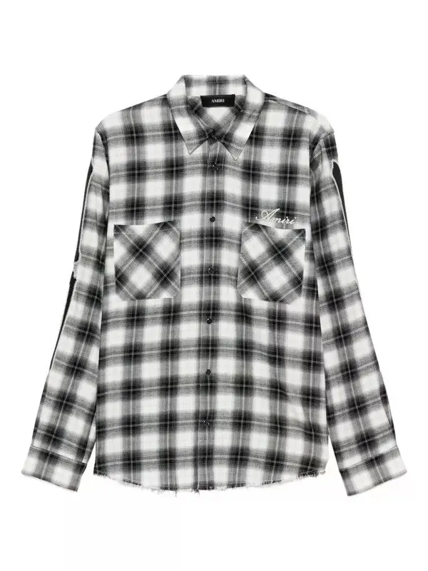 Amiri Bones-appliqué Plaid Shirt