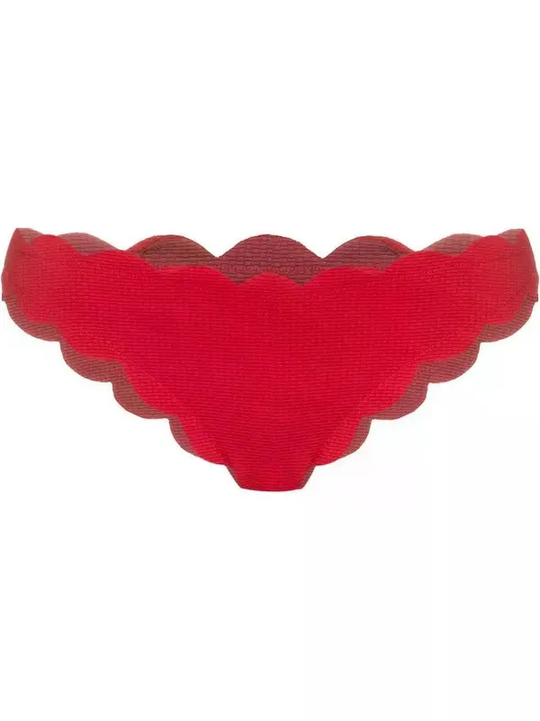 Marysia Scallop-edge Bikini Bottom - Red