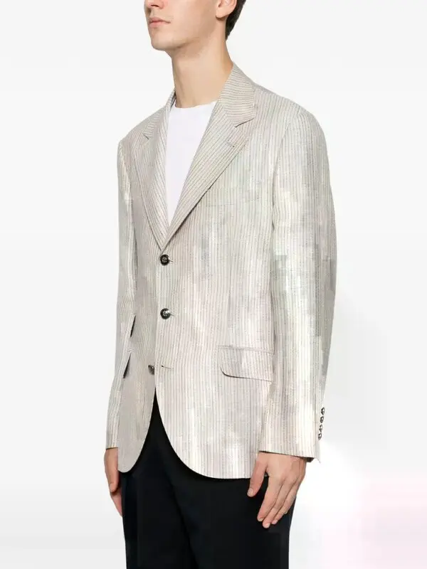 Brunello Cucinelli Stripe-pattern Blazer - Neutrals