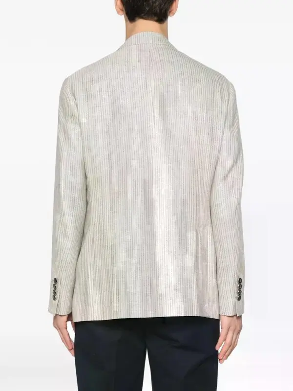 Brunello Cucinelli Stripe-pattern Blazer - Neutrals