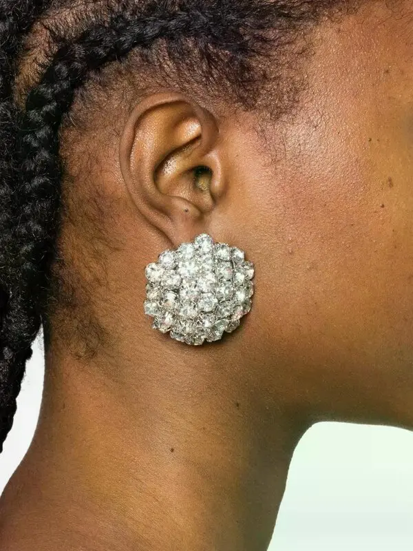 SELF-PORTRAIT Crystal Flower Stud Earrings