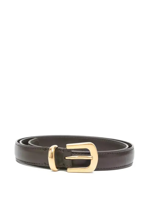THE ROW Ring Buckle Leather Belt - Brown