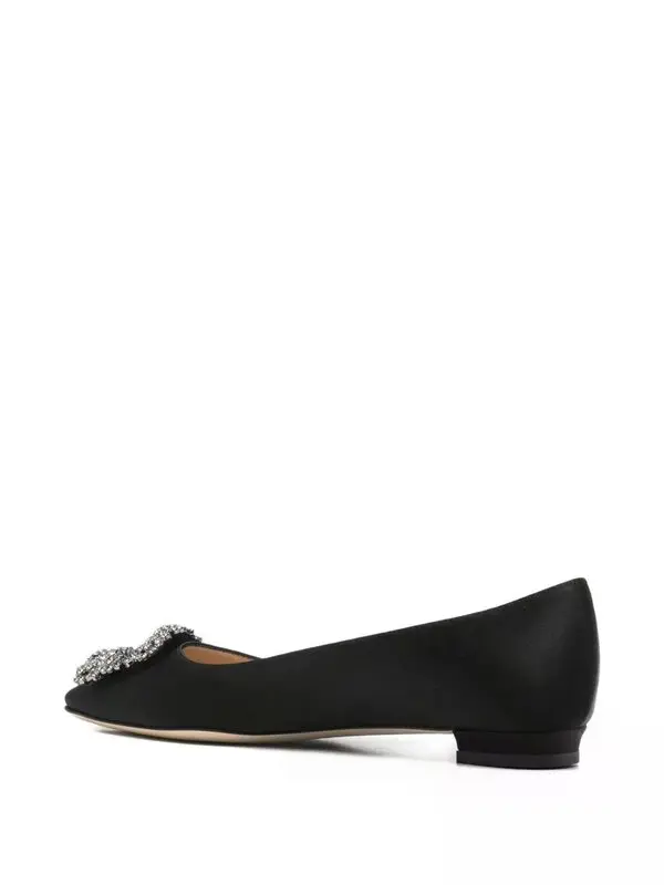 Manolo Blahnik Hangisiflat Embellished Pumps - Black