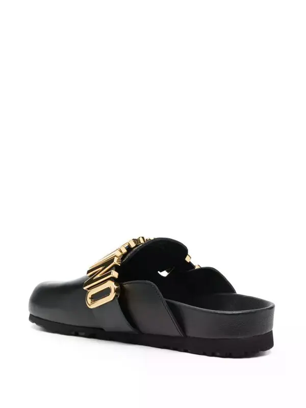Moschino Logo-plaque Leather Mules