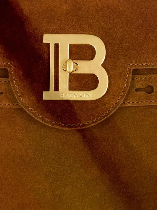 Balmain B-buzz 23 Suede Tote - Brown