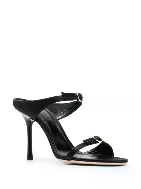 Victoria Beckham Calf Leather Buckle Embellished Stiletto Sandals