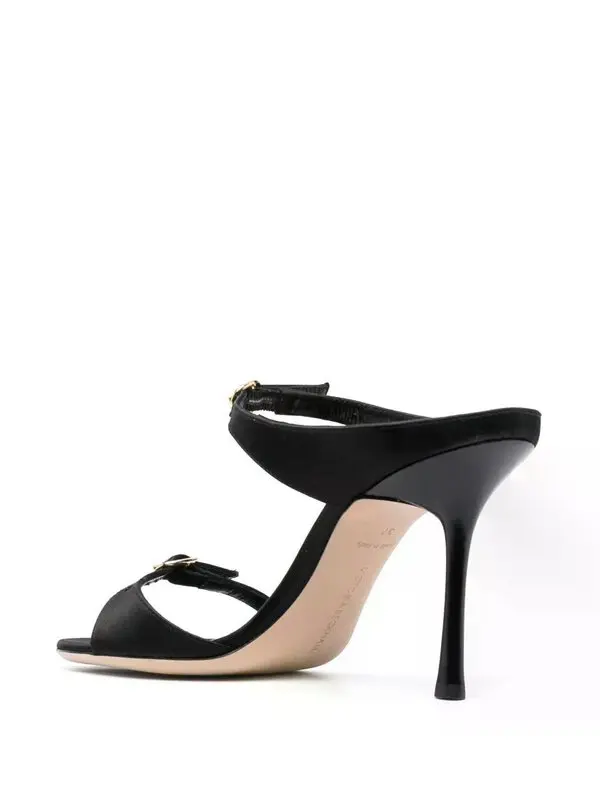Victoria Beckham Calf Leather Buckle Embellished Stiletto Sandals
