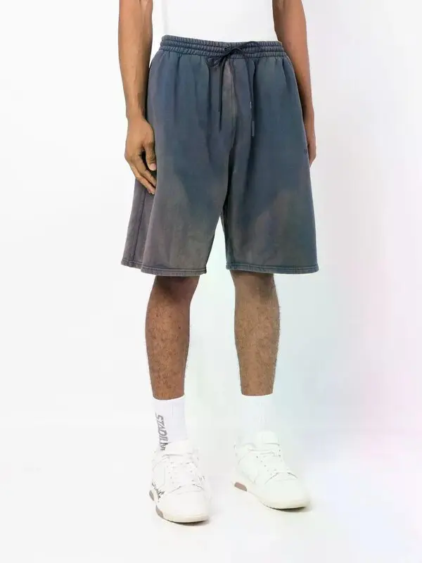 Off-White Diag-stripe Cotton Shorts - Blue