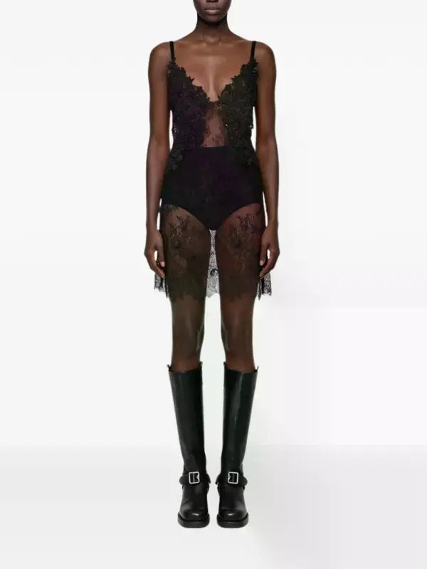 Alchemy Fashions Floral-lace Mini Dress