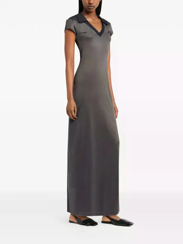 COURREGES Logo Maxi Dress - Grey