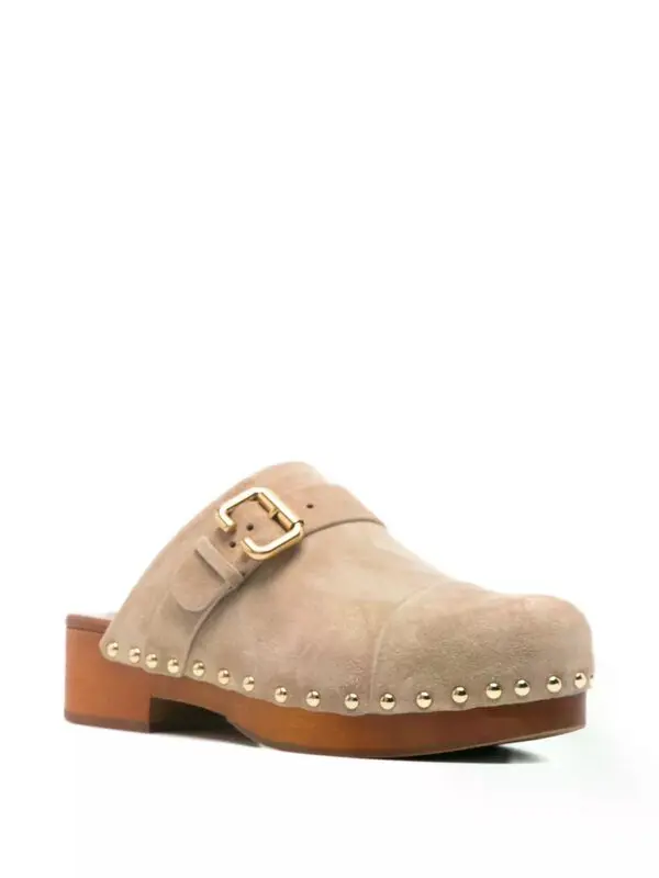 Chloé Jeannette Studded Mules - Neutrals