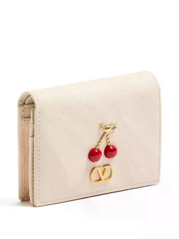 Valentino Garavani Cherryfic Leather Wallet - Neutrals