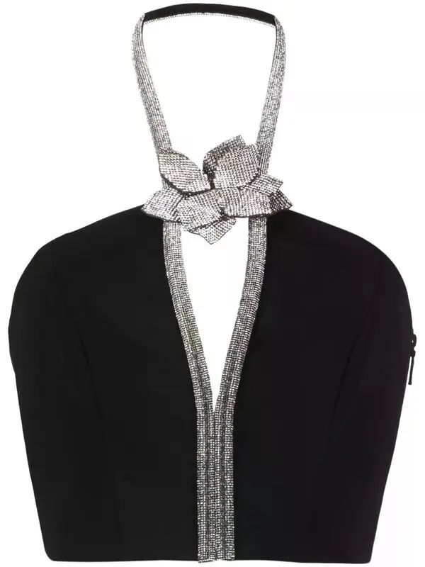 NUE Rhinestone-embellished Halterneck Top