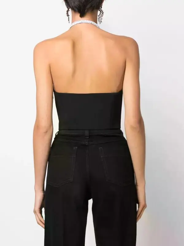 NUE Rhinestone-embellished Halterneck Top