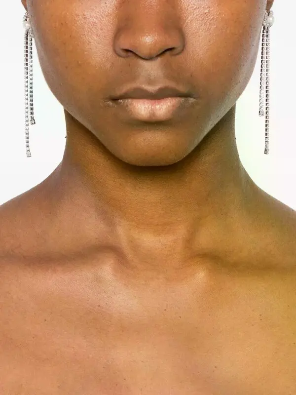 SELF-PORTRAIT Crystal-embellished Bow Drop Earrings