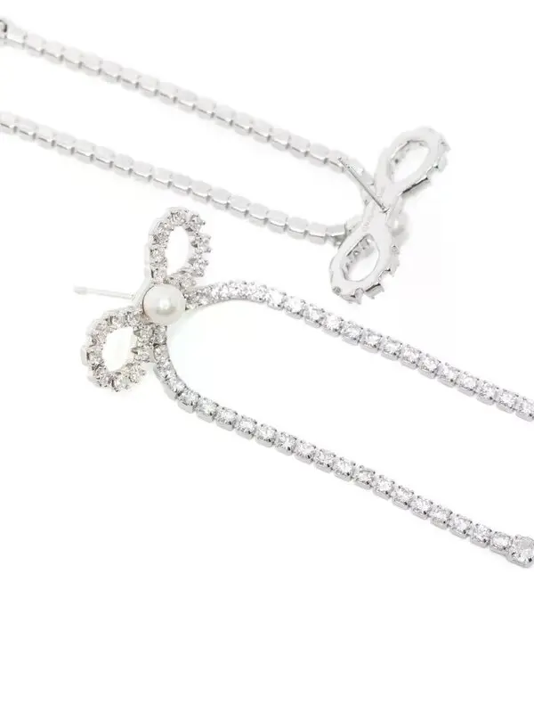 SELF-PORTRAIT Crystal-embellished Bow Drop Earrings
