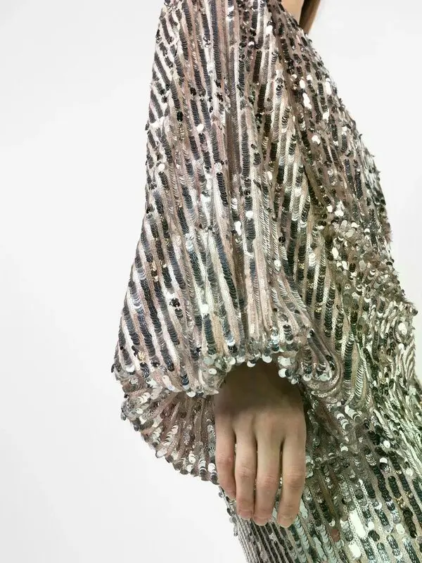 ROTATE BY BIRGER CHRISTENSEN Sequin V-neck Jumpsuit