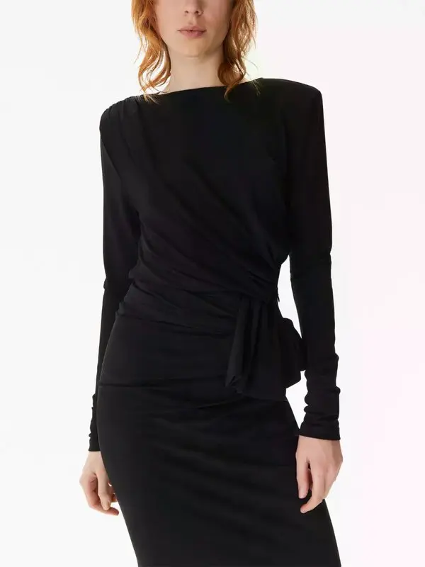 Nina Ricci Long-sleeve Draped Wrap Top