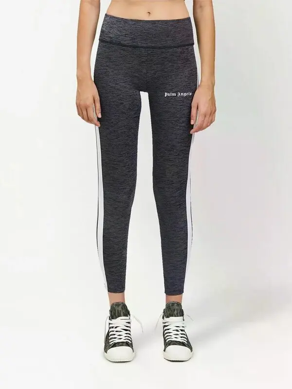 Palm Angels Side-stripe Mélange-effect Leggings