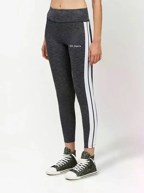 Palm Angels Side-stripe Mélange-effect Leggings
