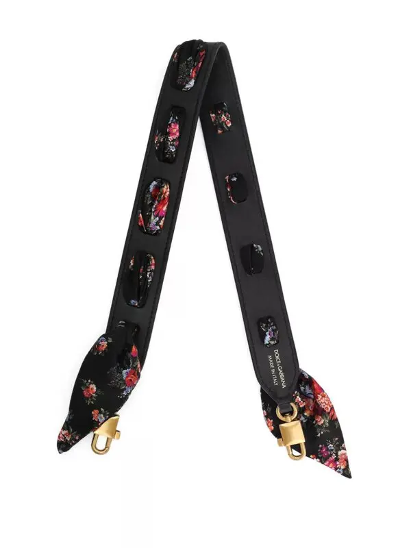 Dolce & Gabbana Floral-embellished Shoulder Strap - Black