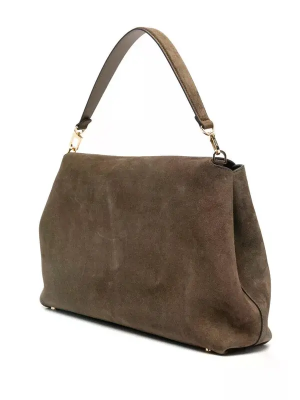 TOTEME T-lock Suede Satchel - Brown