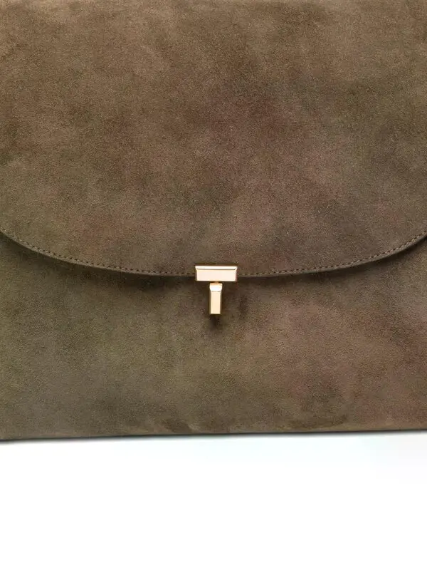 TOTEME T-lock Suede Satchel - Brown