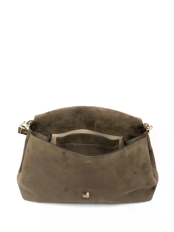 TOTEME T-lock Suede Satchel - Brown