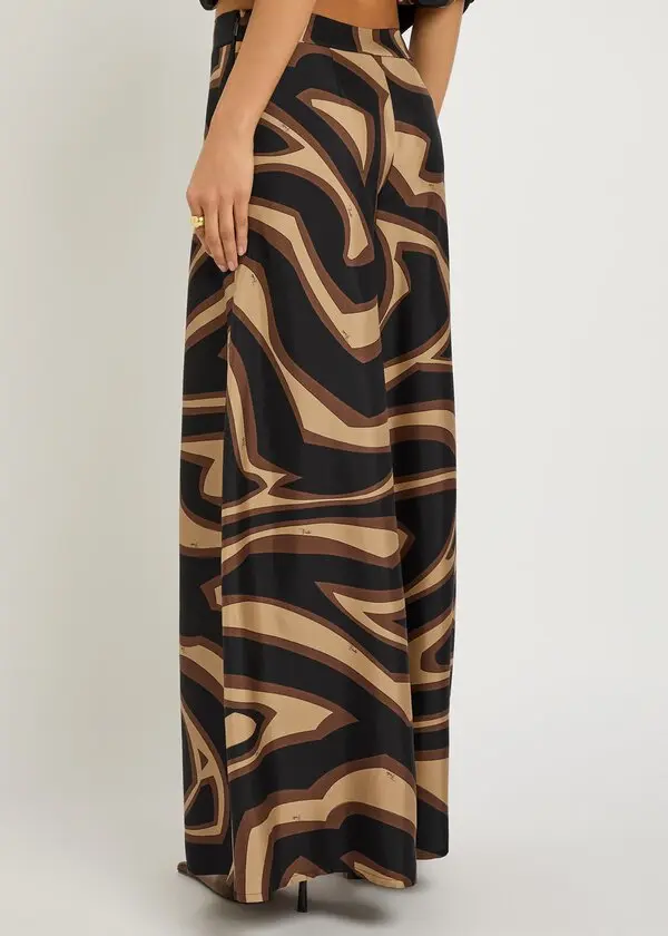 Emilio Pucci Labirinto Printed Silk-twill Trousers - Black