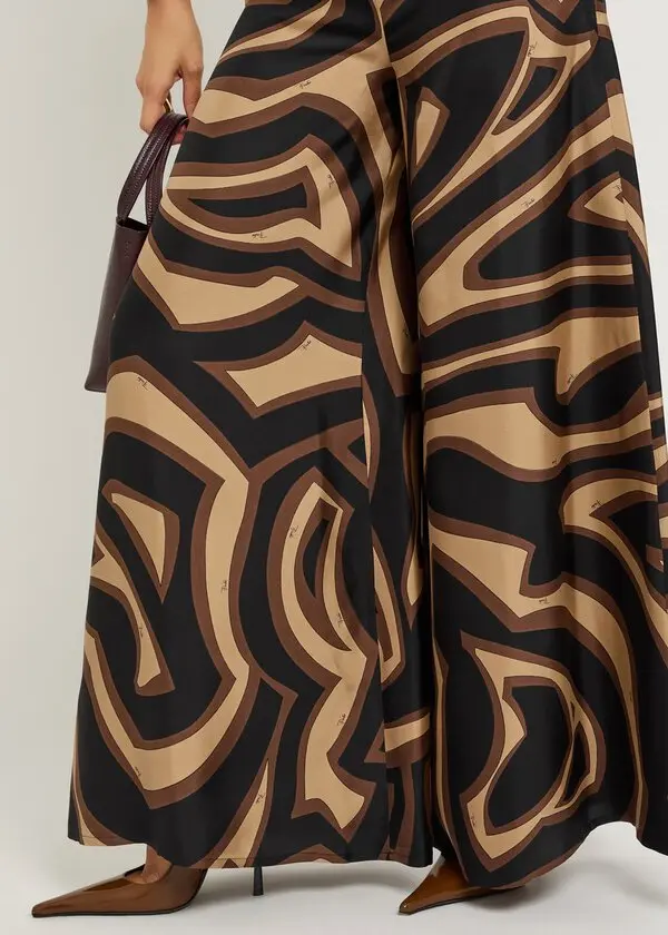 Emilio Pucci Labirinto Printed Silk-twill Trousers - Black