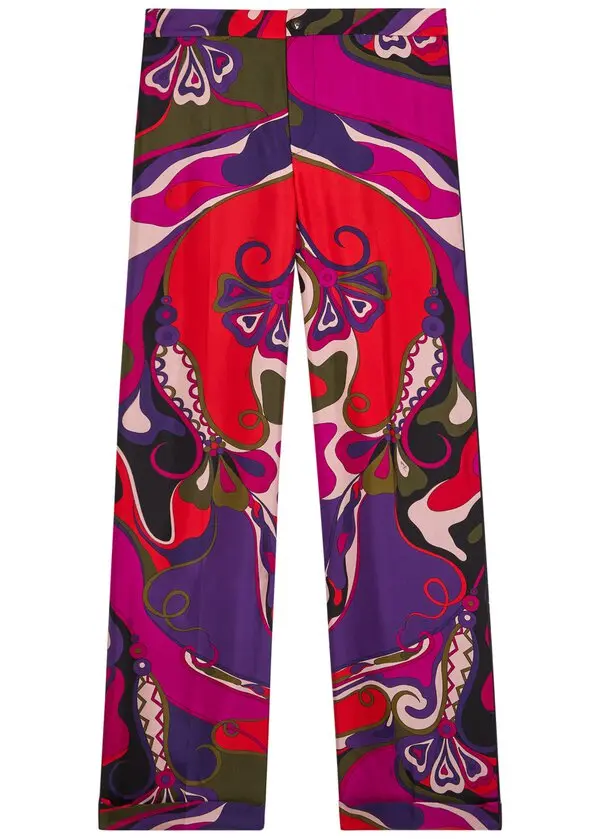 Emilio Pucci Orchidee Printed Silk Trousers - Multicoloured 1