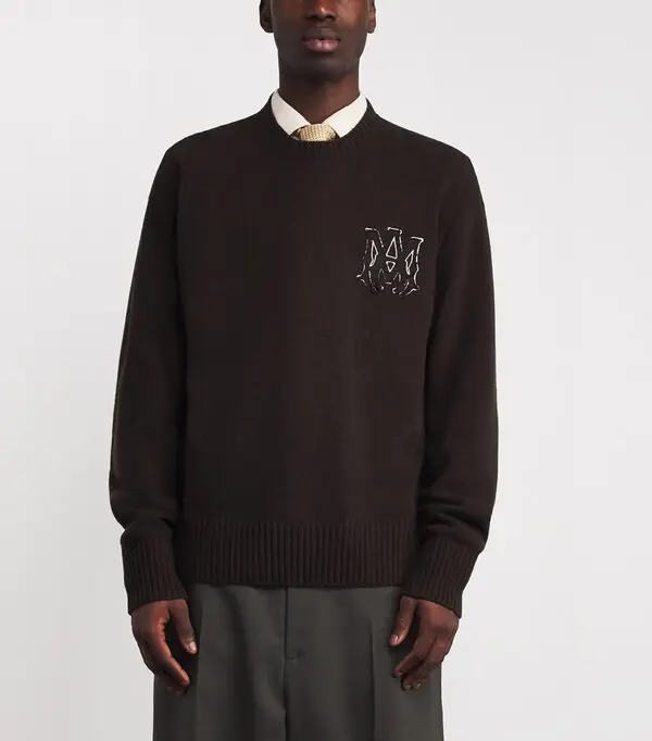 Amiri Wool Logo Sweater - Brown
