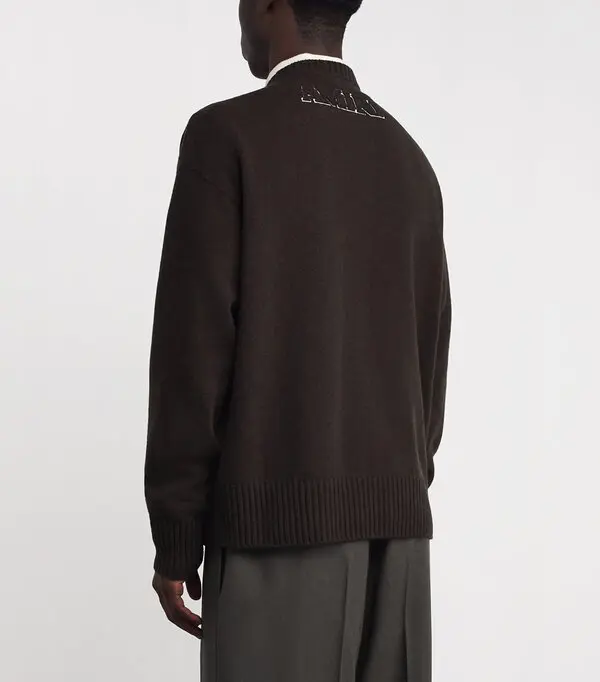 Amiri Wool Logo Sweater - Brown